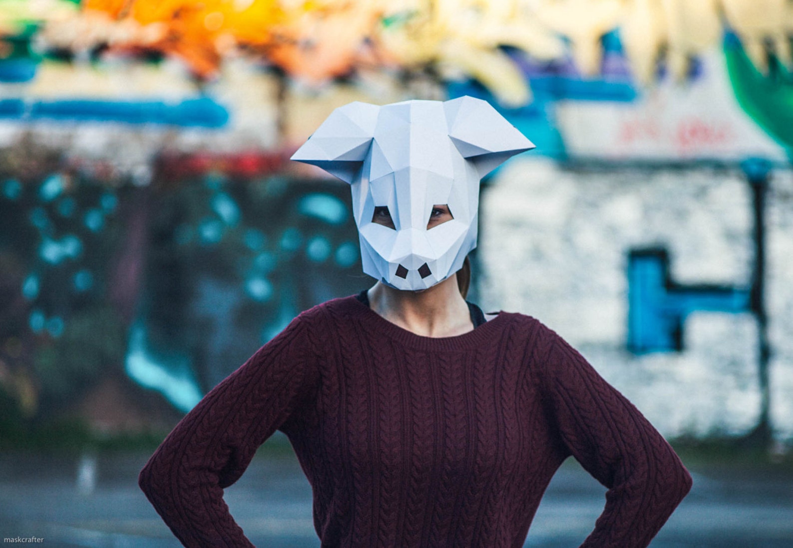 Paper Pig Mask Papercraft Template Party Mask DIY Instant | Etsy Canada