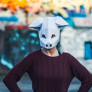 Paper Pig Mask, Papercraft Template, Party Mask, DIY Instant Download ...