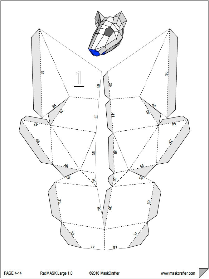 Papercraft Rat Mask Papercraft Template Printable Mask DIY - Etsy Ireland