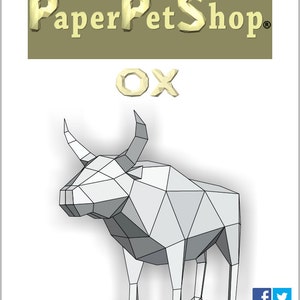 Ox /bull, Papercraft Template, Instant Download - Etsy