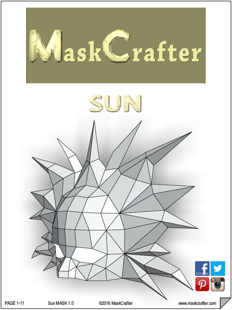 Sun Masquerade Carnival Mask, Papercraft Template, Festival Mask, DIY ...