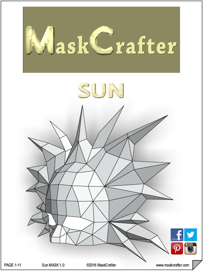 Sun Masquerade Carnival Mask Papercraft Template Festival - Etsy