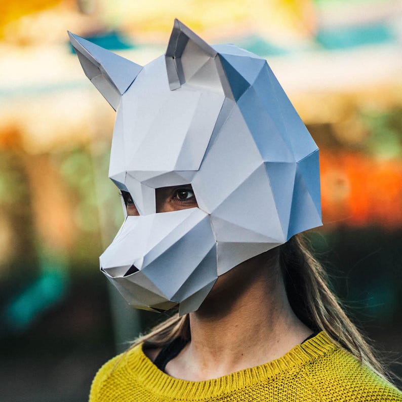 Paper Dog Mask, Papercraft Template, Festival Mask, DIY Instant ...