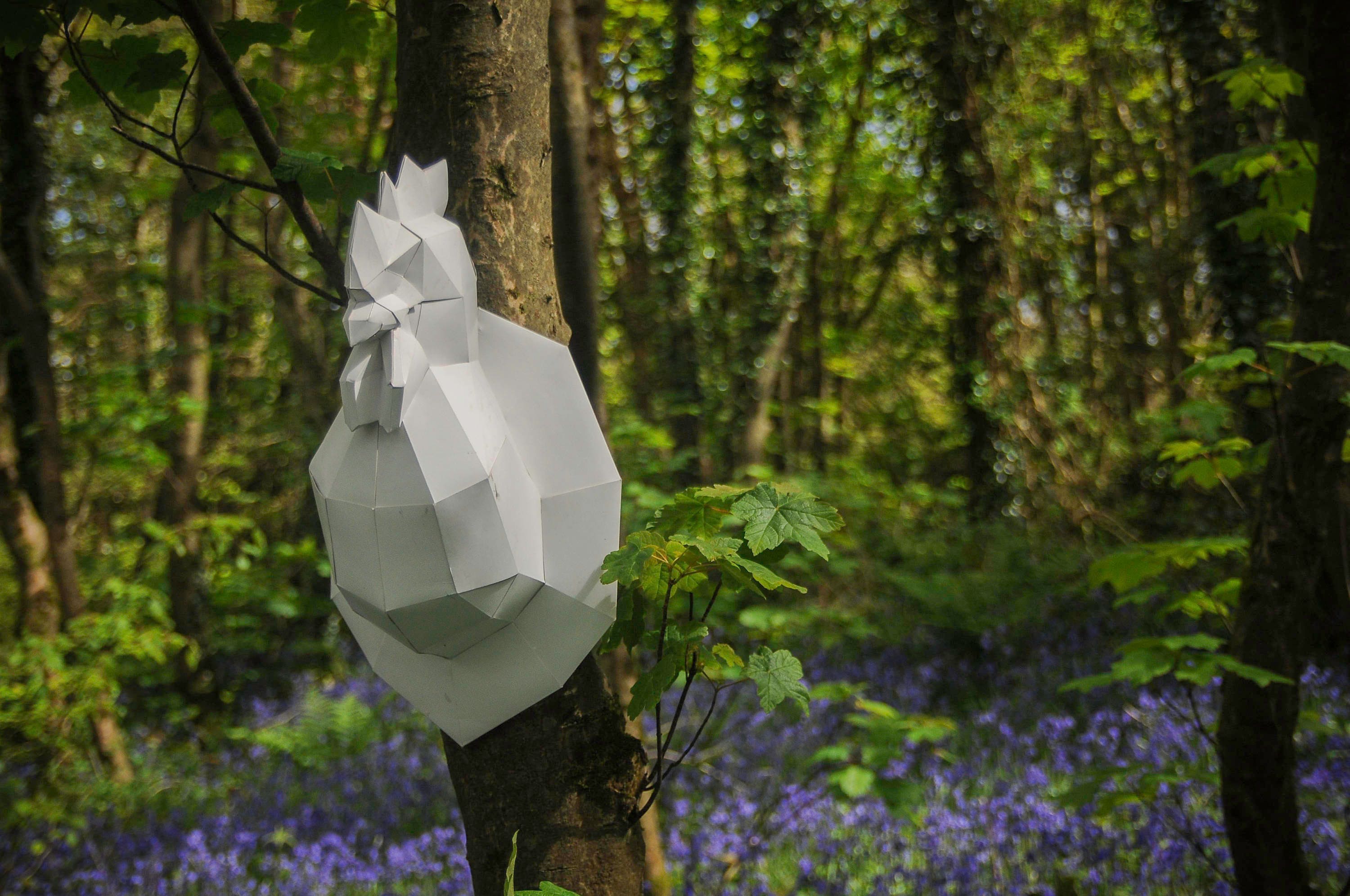 Rooster Papercraft Trophy Template Instant Digital Download - Etsy Ireland