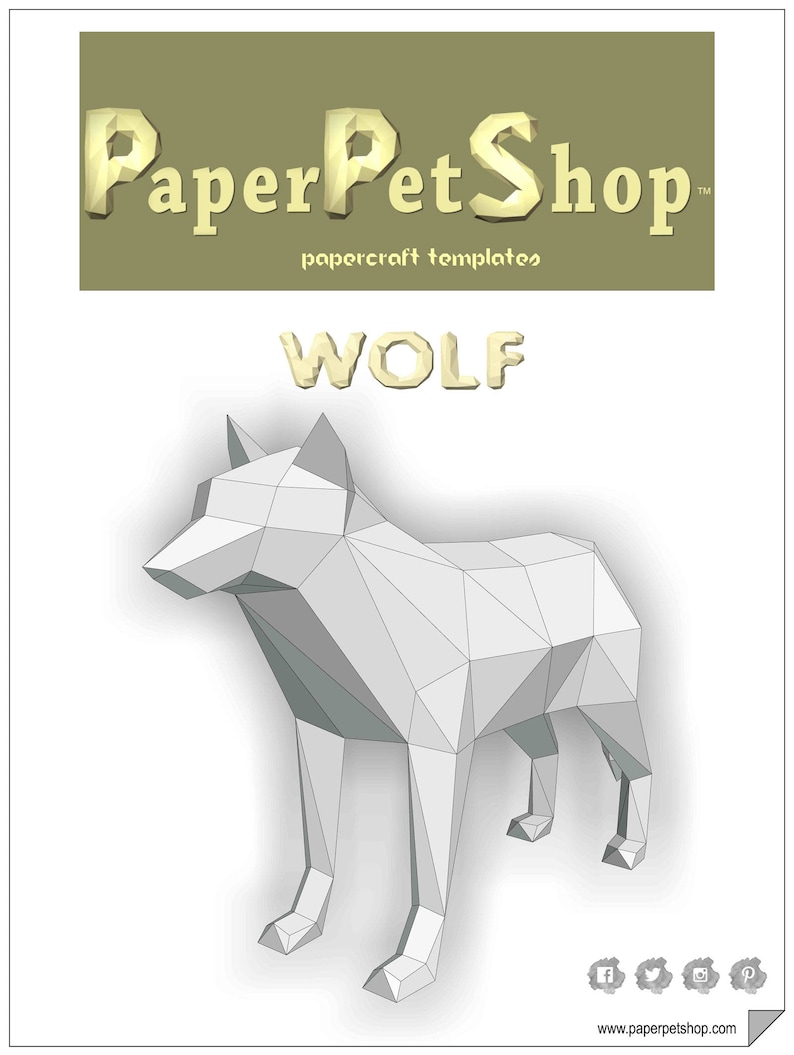 Wolf, Papercraft Template, Instant Download - Etsy