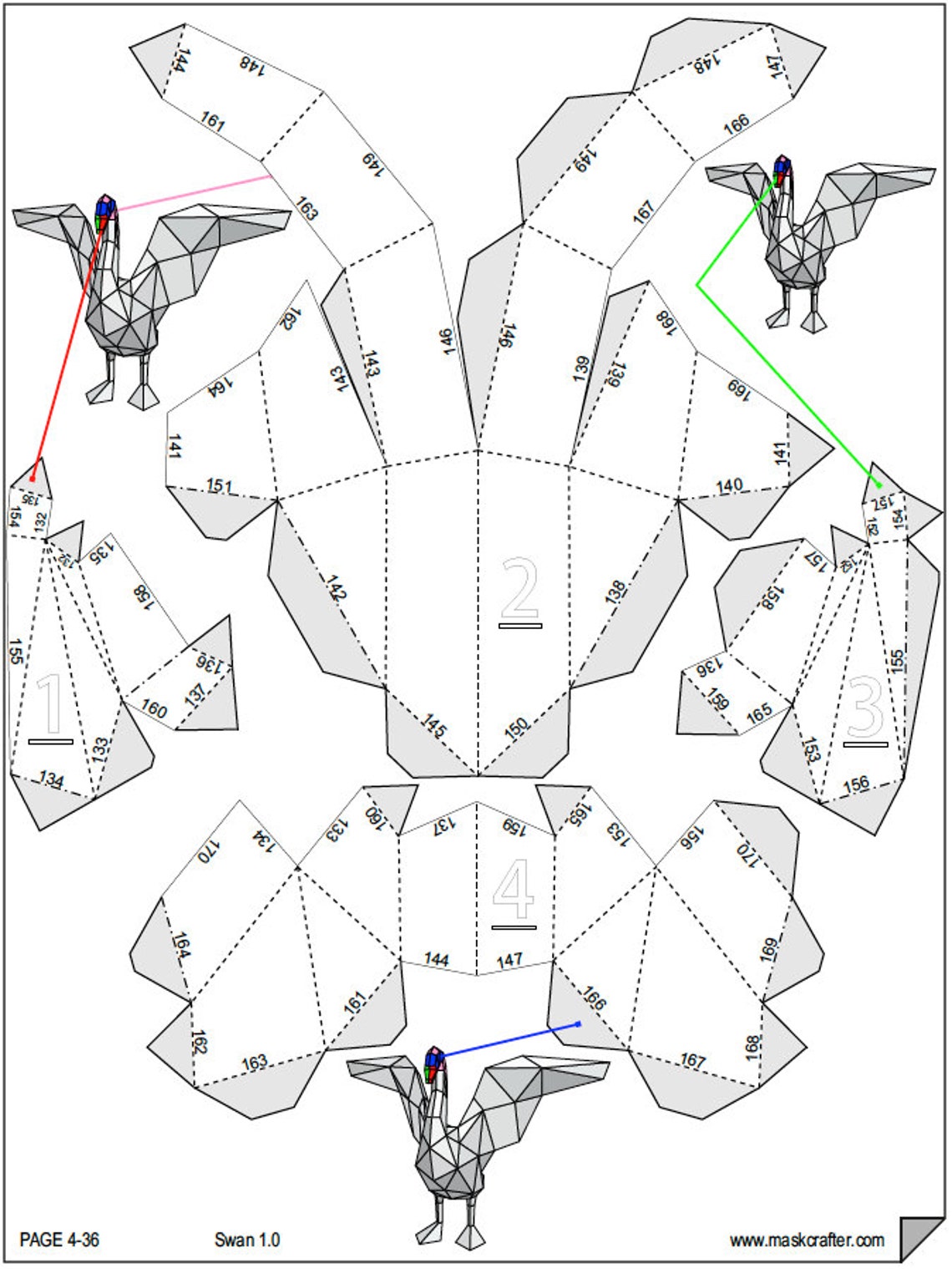 Papercraft Swan Template Instant Digital Download Wedding - Etsy