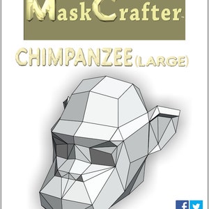 Paper Monkey /chimp Mask, Halloween Papercraft Template, DIY Instant ...