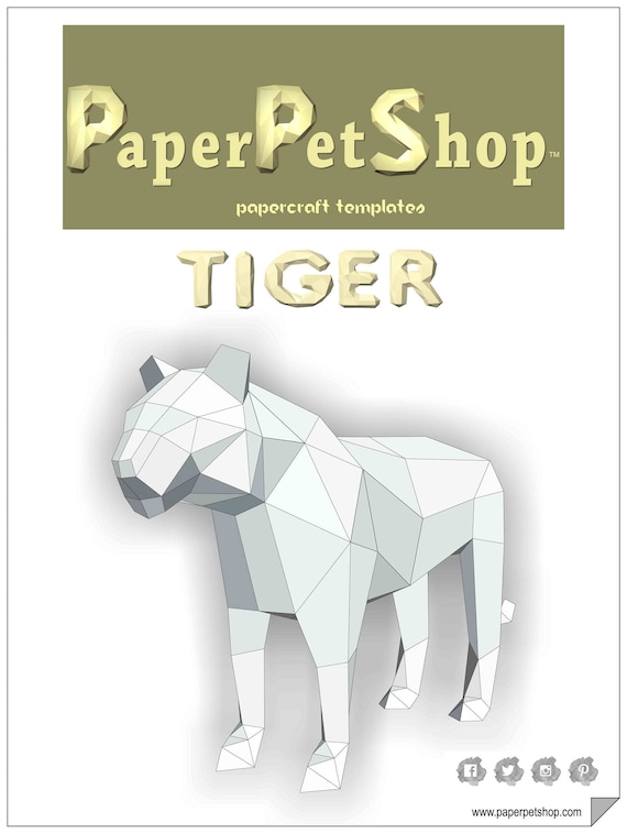 Tiger Papercraft Template | Etsy Canada