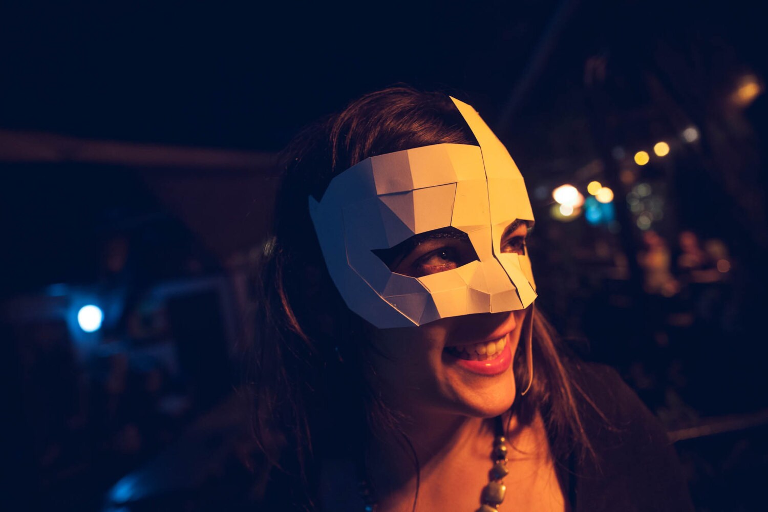 Moon Masquerade Mask, Papercraft Template, Festival Mask, DIY Instant ...