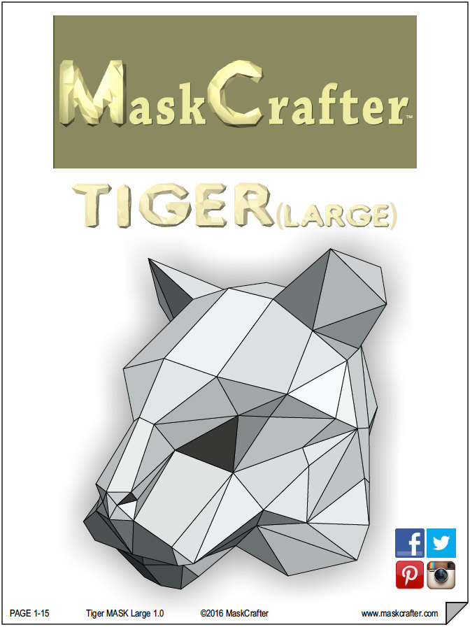 Paper Tiger Papercraft Template Halloween Festival Mask DIY | Etsy