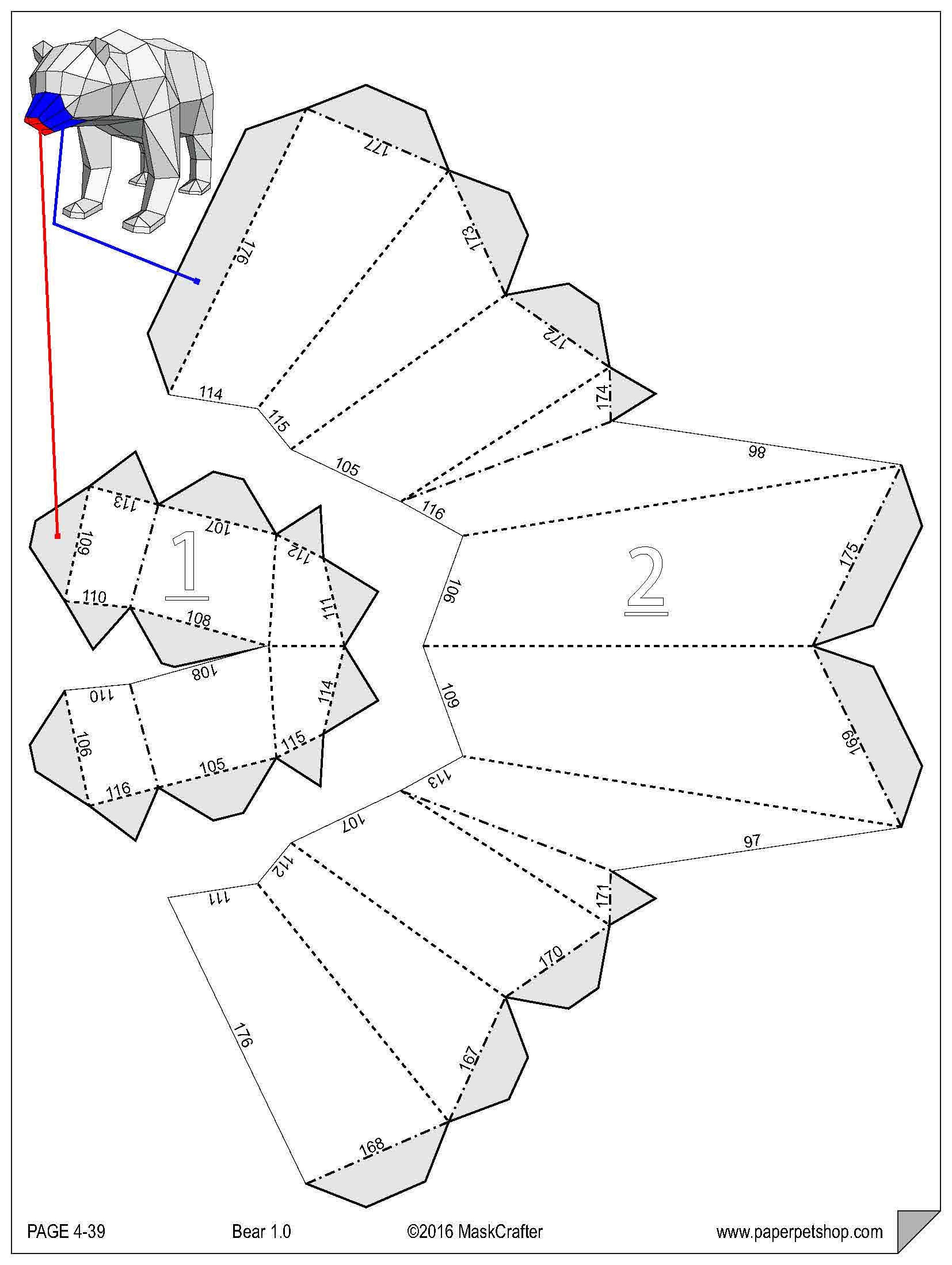 Bear Papercraft Template Instant Download - Etsy Ireland