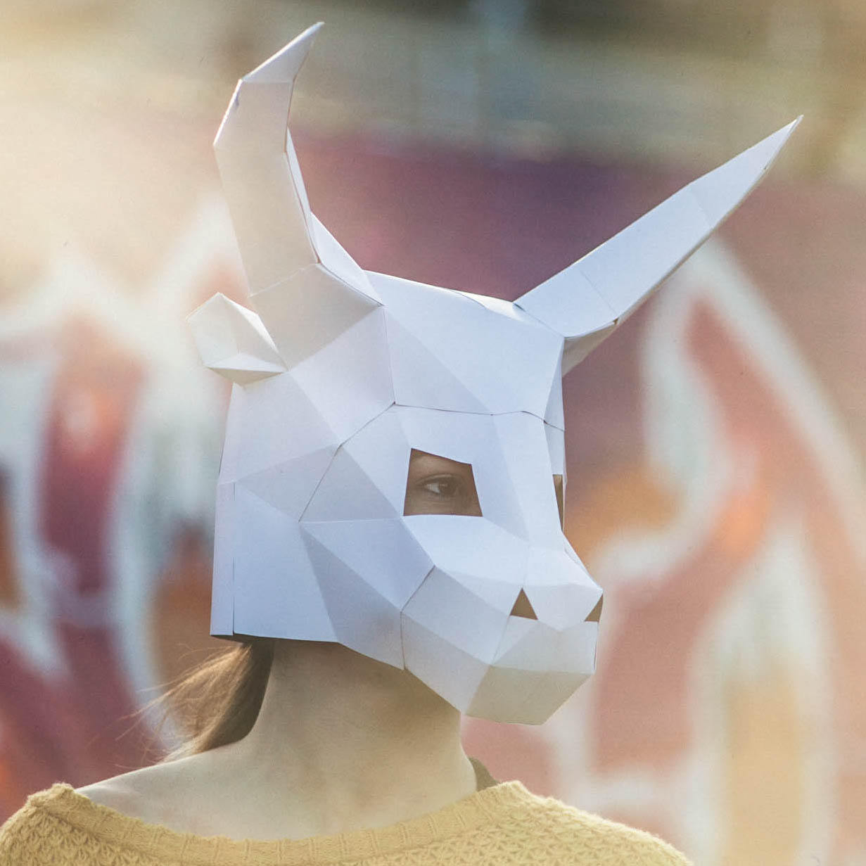 Paper Bull /ox Mask, Papercraft Template, Festival Mask, DIY Instant ...