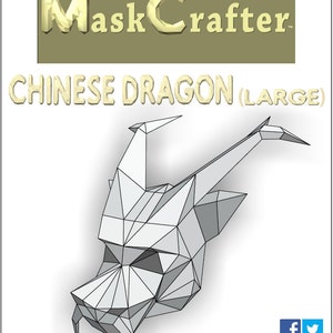 Halloween Paper Chinese Dragon Mask, Printable Mask, DIY Instant ...