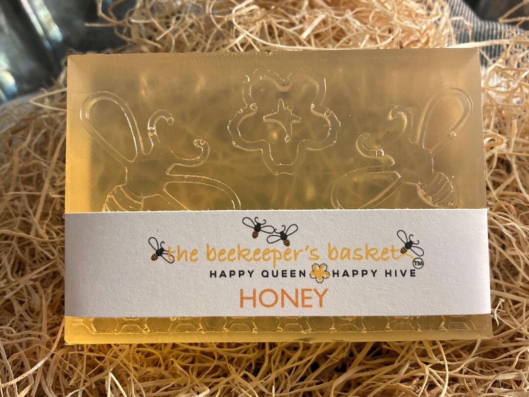 Honey Glycerin Soap Bar: Bee & Honeycomb Design, Wildflower Scent - Etsy