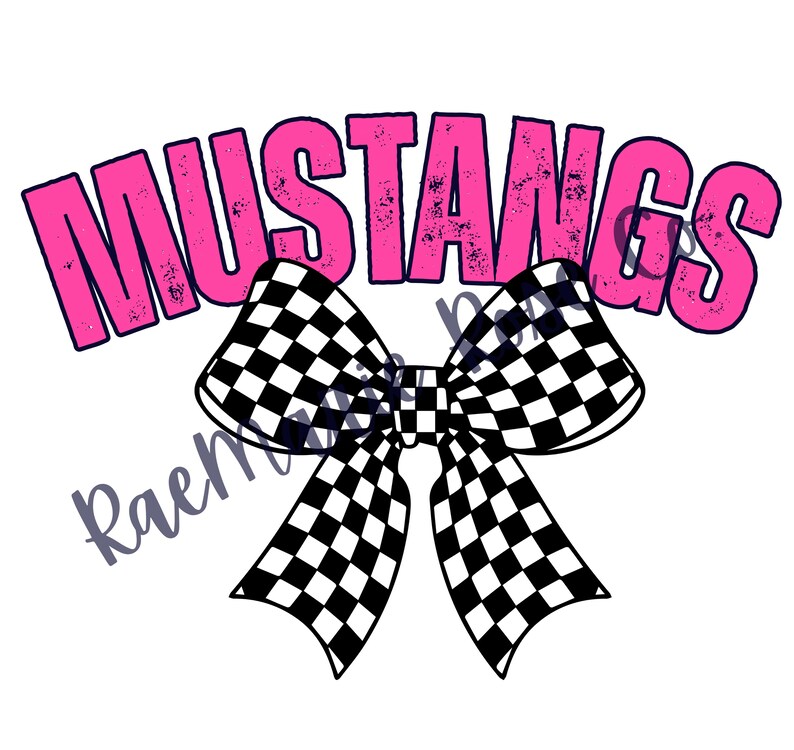 MUSTANGS Checkered Bow PNG, School Mascot, Cut File, Sublimation Dtf - Etsy