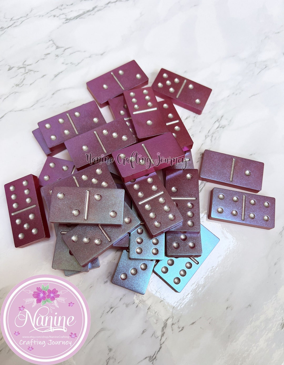 Pink Dominoes Set With Box | 28 Piece Set | Game Night | Board Games ...