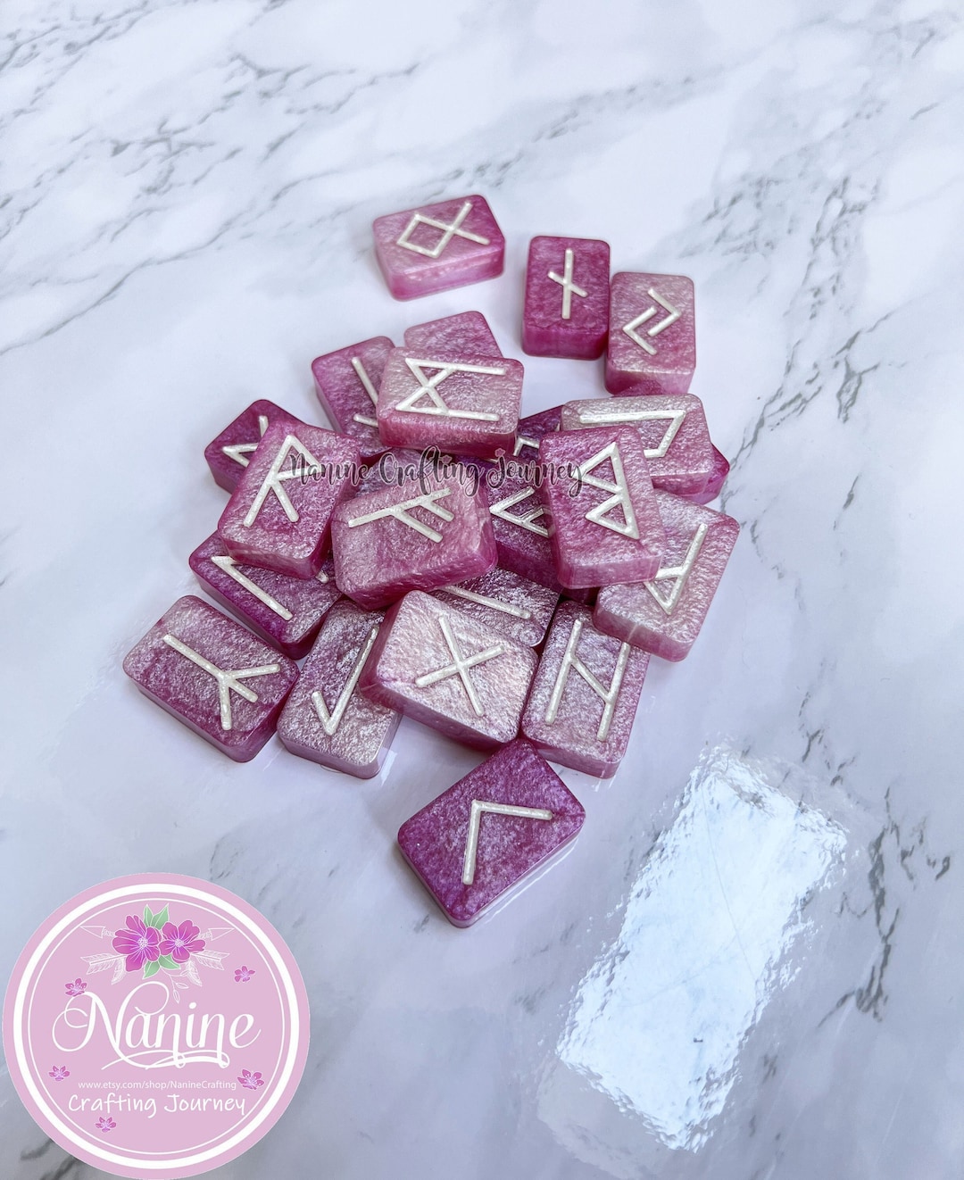 Frosted Pink Runes | Elder Futhark Runes | Norse Pagan Runes | Norse ...
