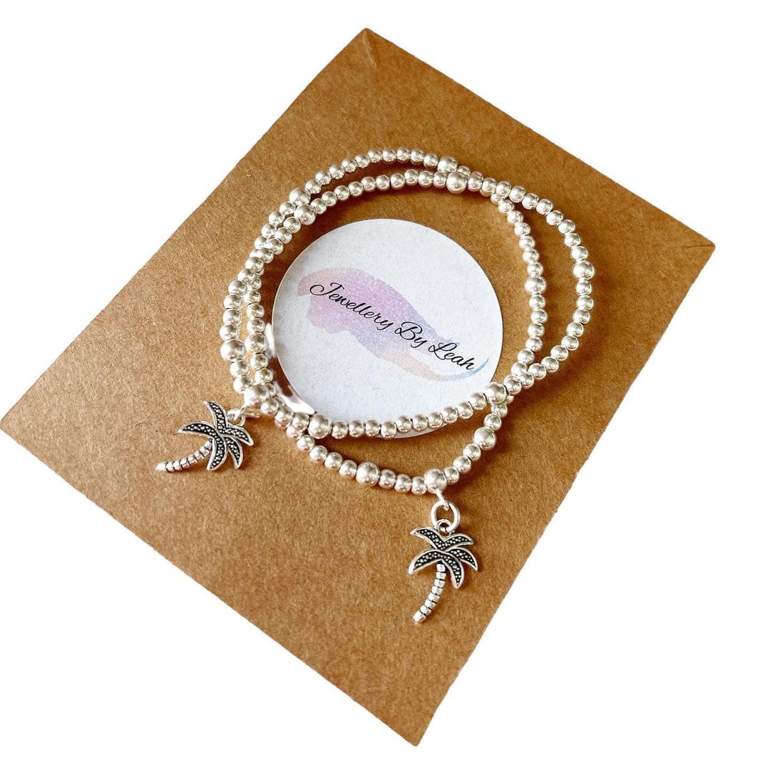 Sterling Silver Beaded Palm Tree Bracelet - Etsy