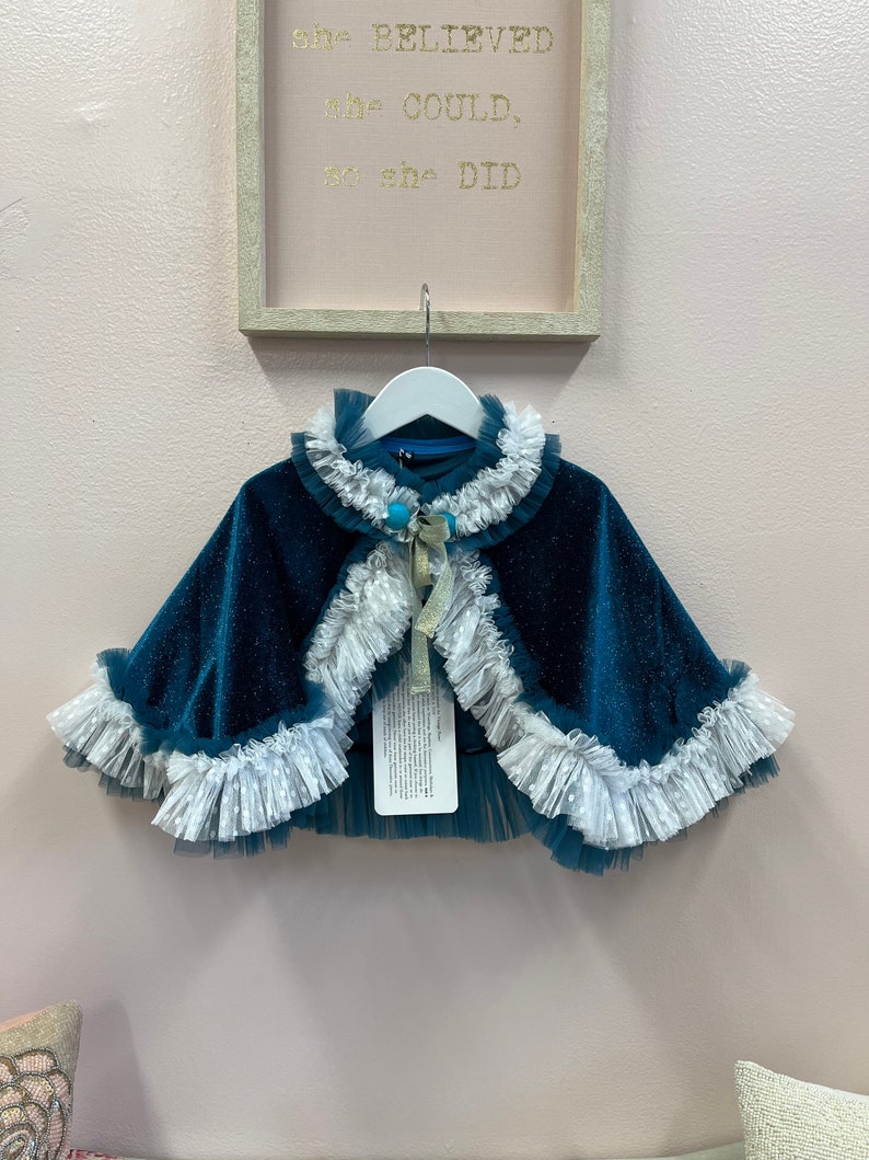 Blue Velvet Photo Prop Cape / Glitter / Flower Girl Proposal Gift ...