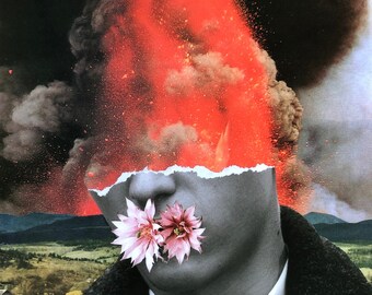 Paper Collage Art Print * 8.5 X 11 * by Okay Collage * Free Shipping to ...