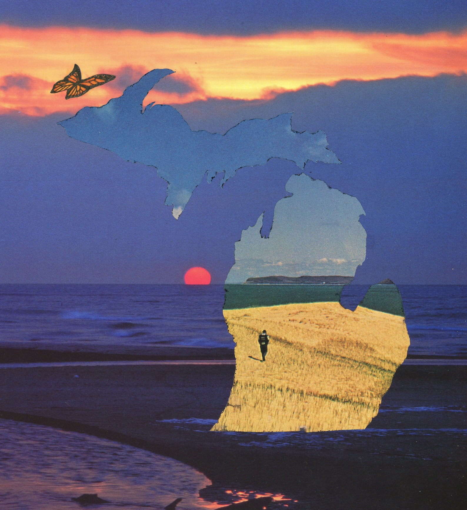 Paper Collage Michigan Print * 8.5 X 11 * by Okay Collage * Free ...