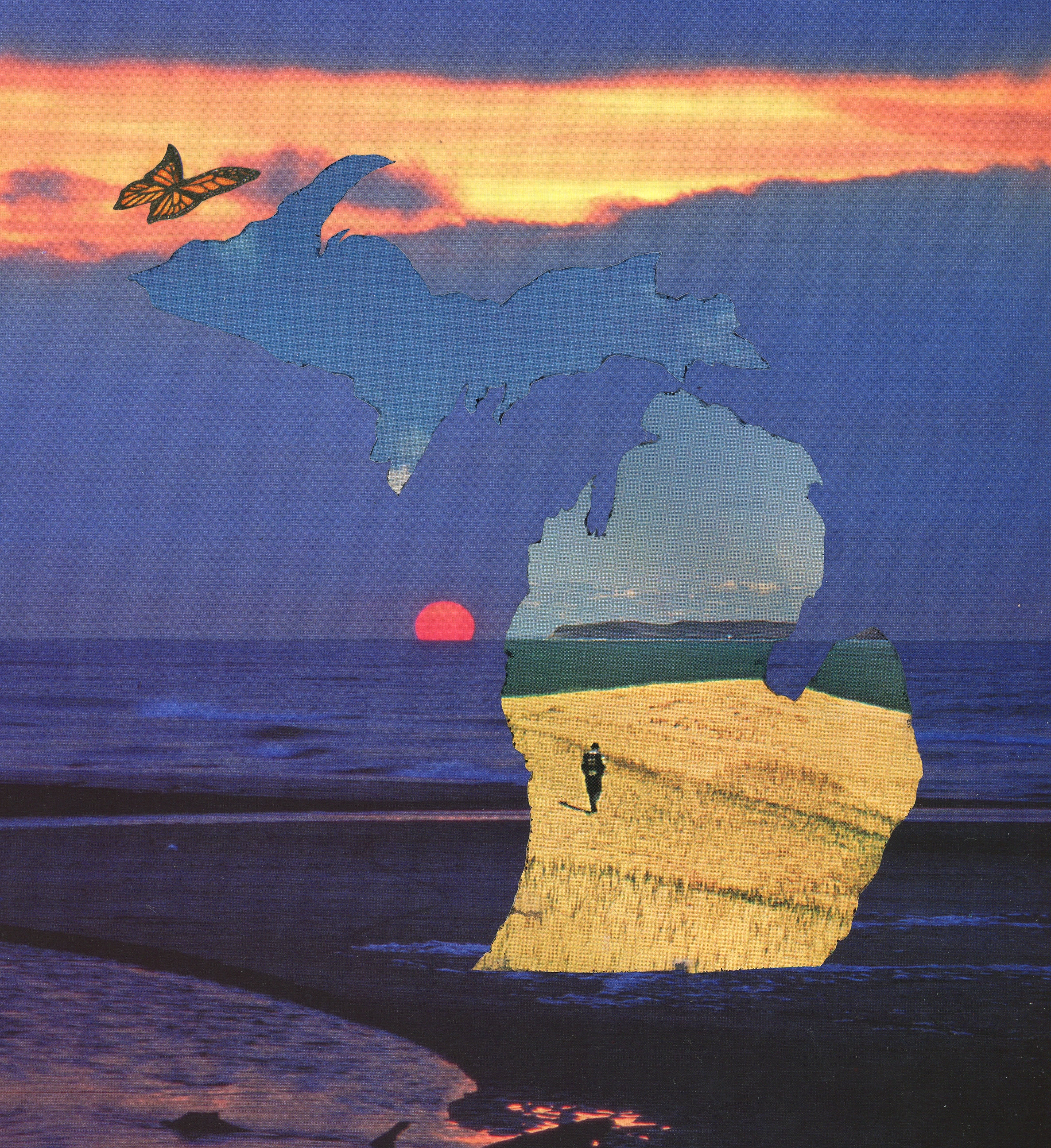 Paper Collage Michigan Print * 8.5 X 11 * by Okay Collage * Free ...