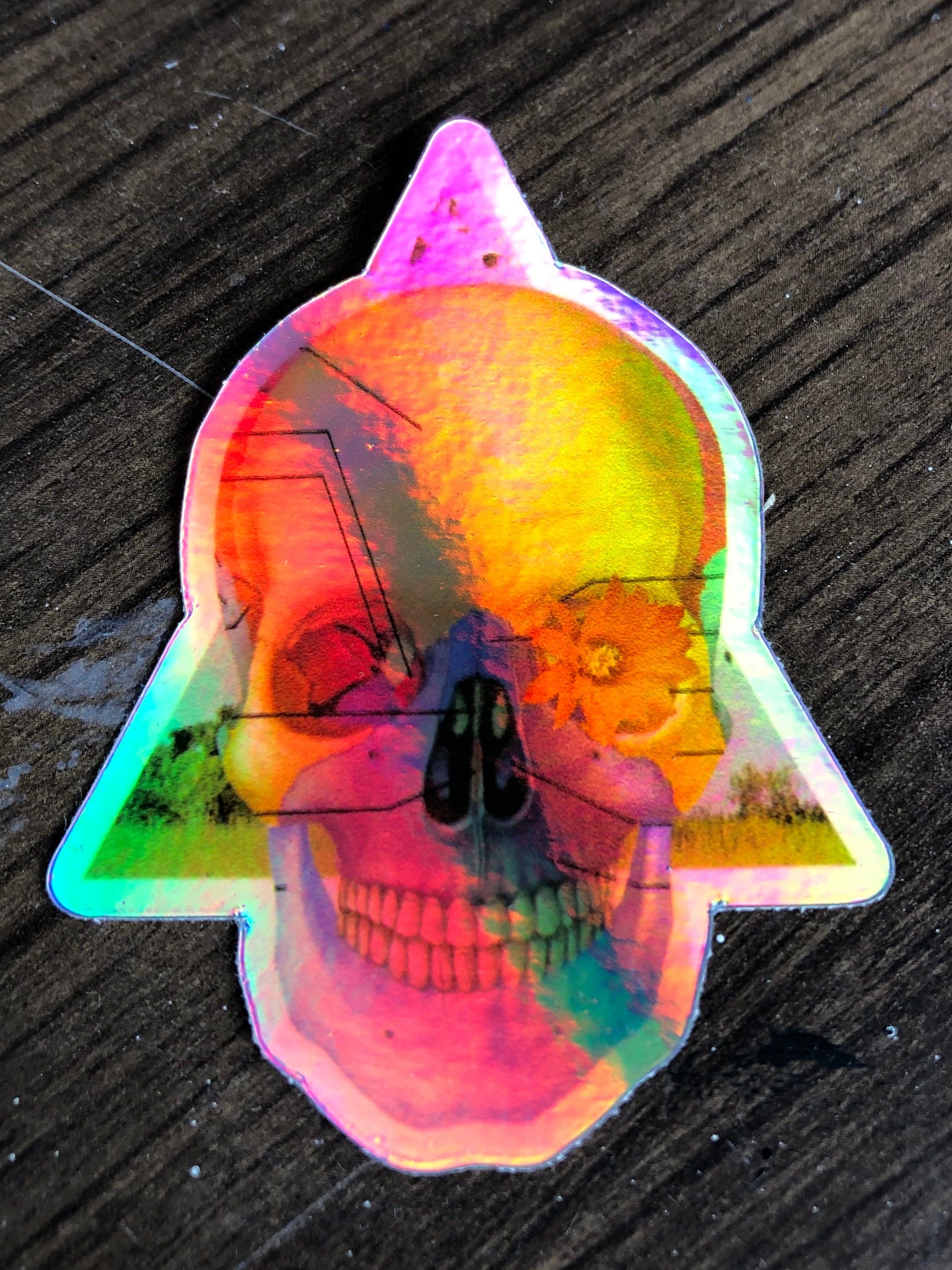 Holographic Skull Sticker * 2 1/4" X 3" * by Okay Collage * Free ...