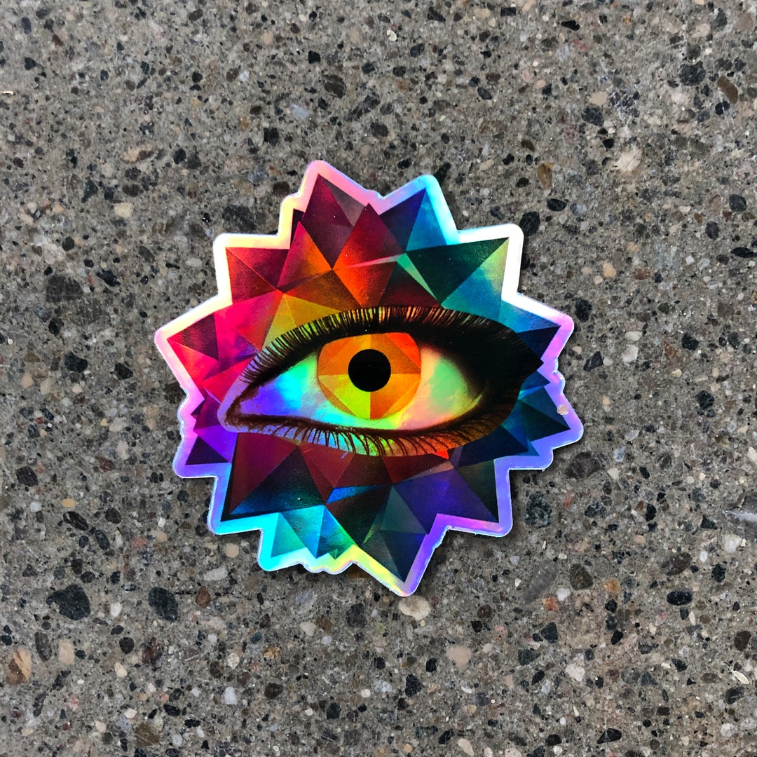 Geometric Eye Hologram Sticker * 3" X 3" * by Okay Collage * Free ...