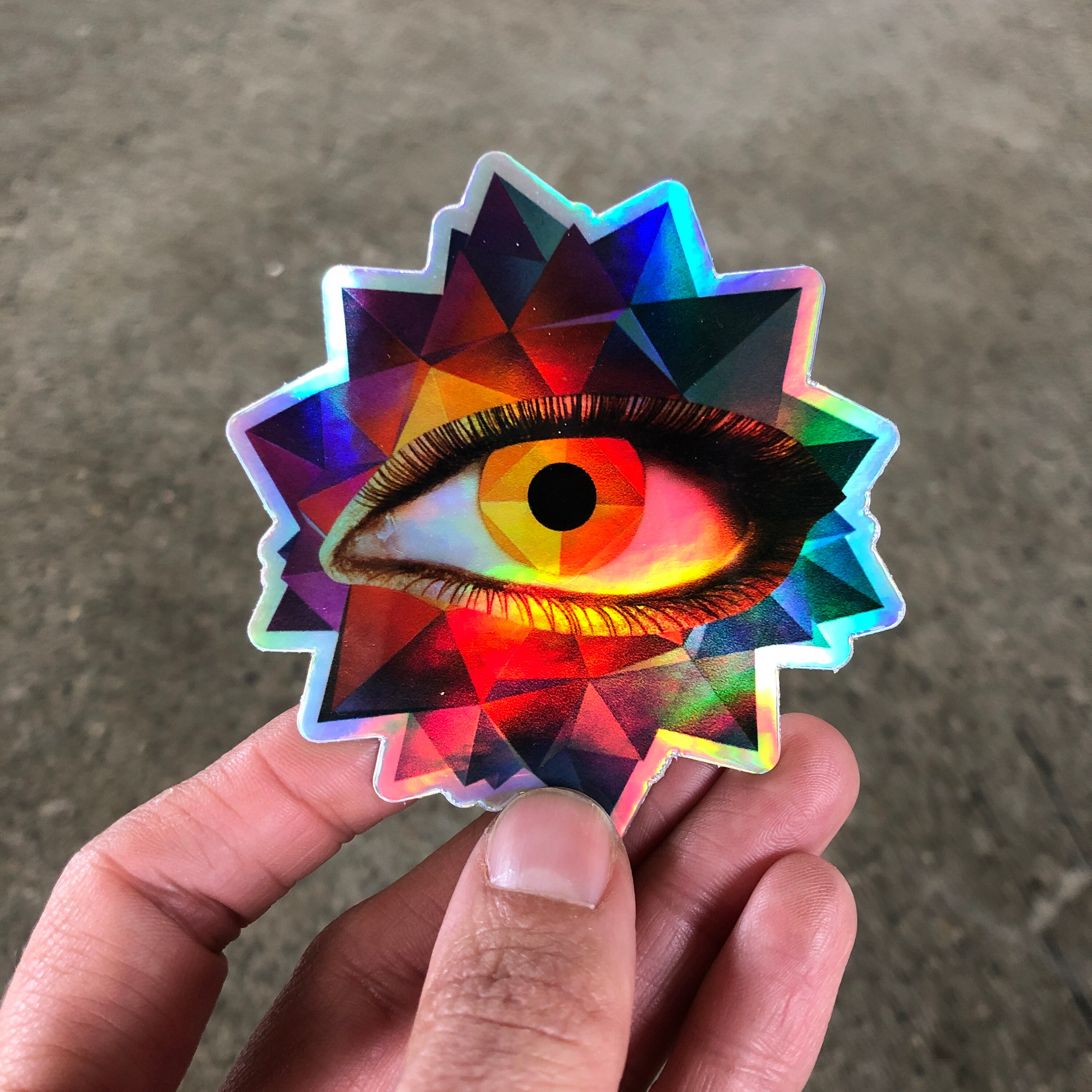 Geometric Eye Hologram Sticker 3 x 3 by Okay - Etsy Polska