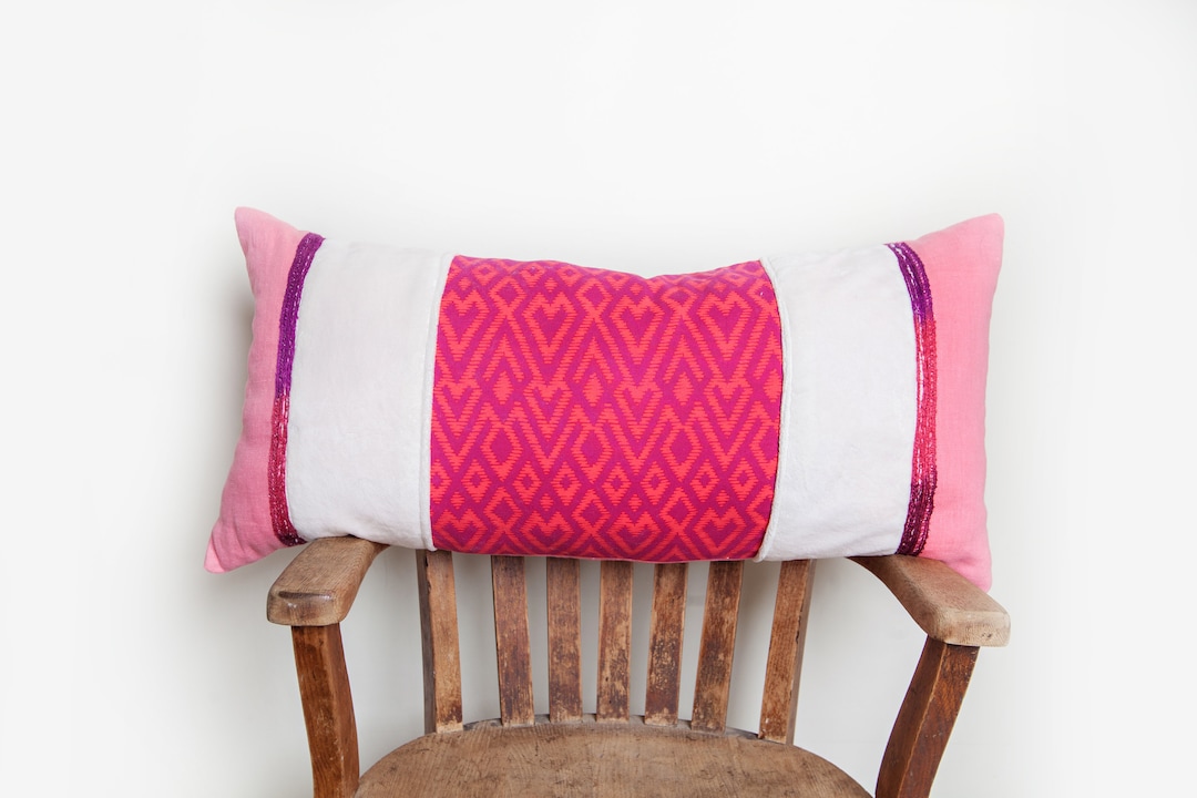 Bright Pink Bedroom Pillow, Long Pillow, Lumbar Boho Body Pillow ...