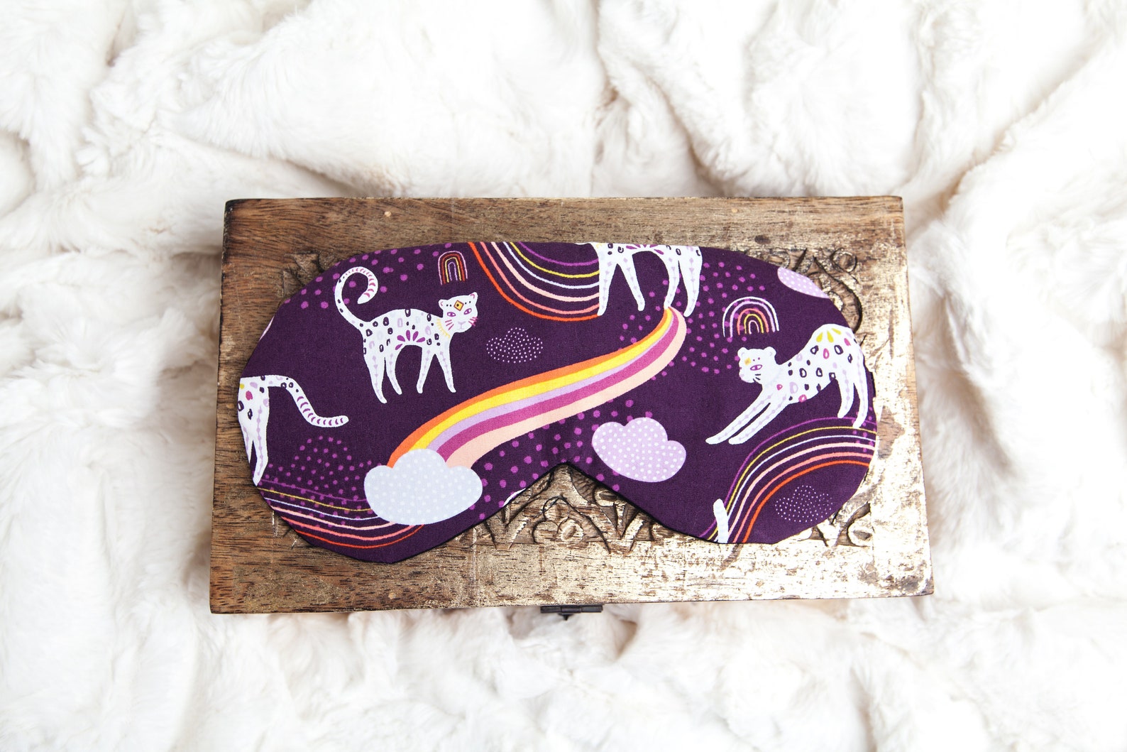 Sleeping Eye Mask Cat Rainbow Sleep Mask Spirit Animal Cat - Etsy