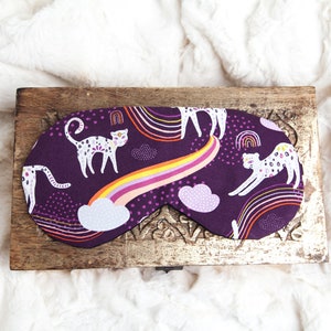 Sleeping Eye Mask, Cat Rainbow Sleep Mask, Spirit Animal, Cat Lover ...