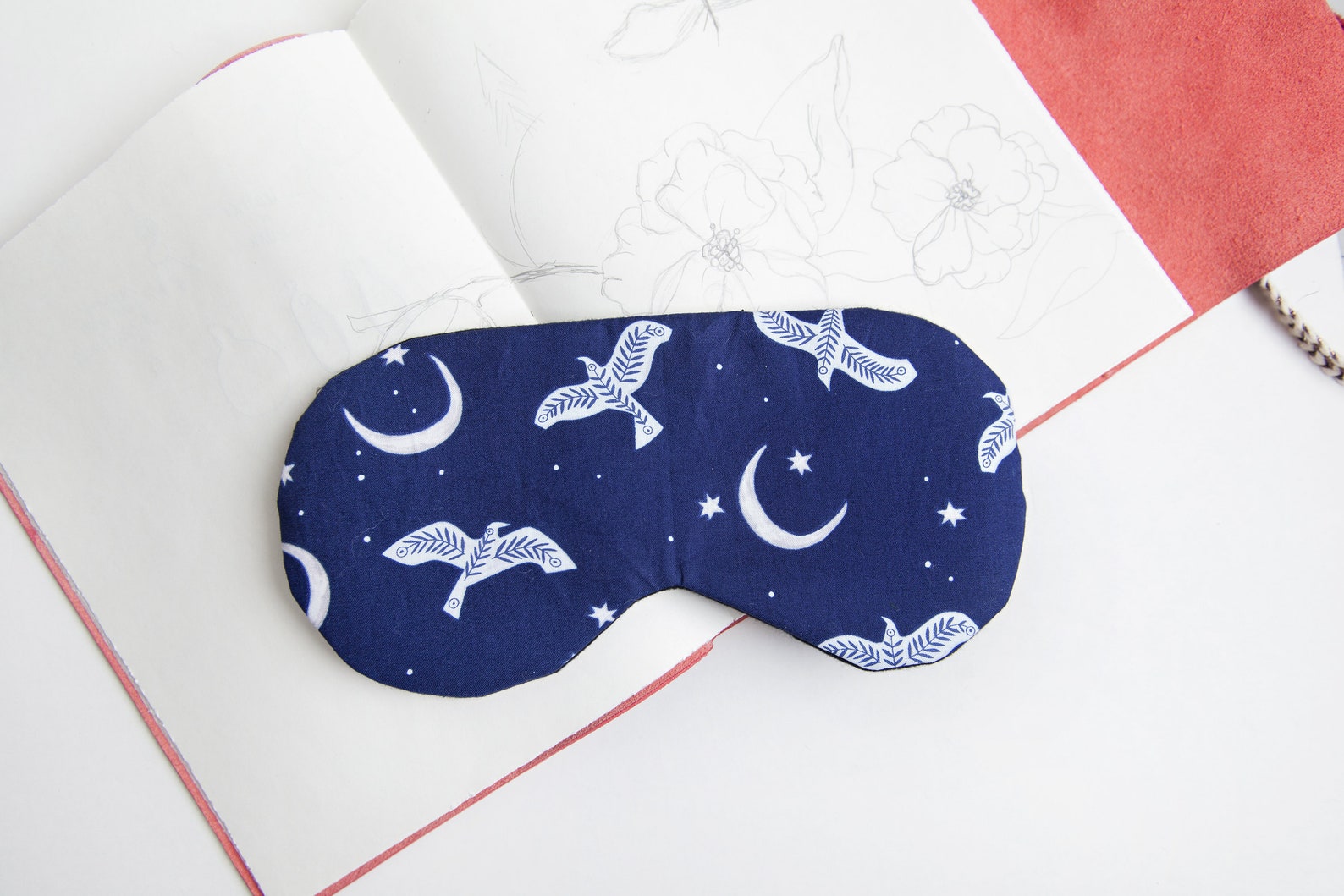 Moon Sleep Mask Raven Sleeping Mask Eye Mask Self Care | Etsy