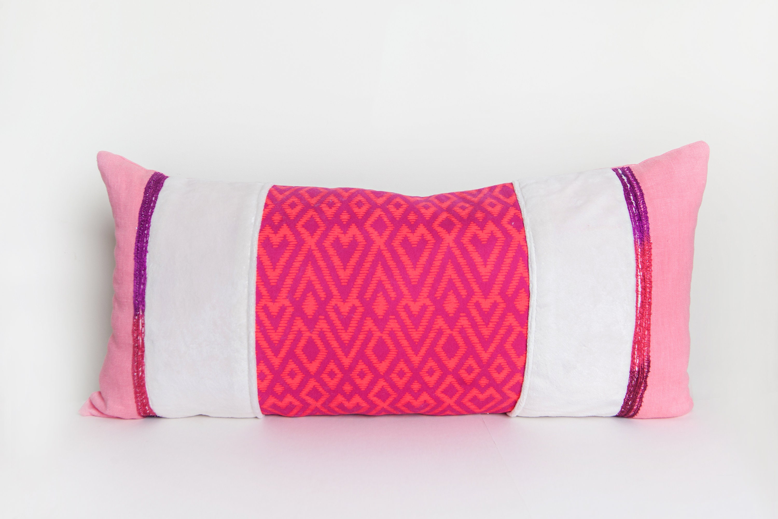 Bright Pink Bedroom Pillow Long Pillow Lumbar Boho Body - Etsy