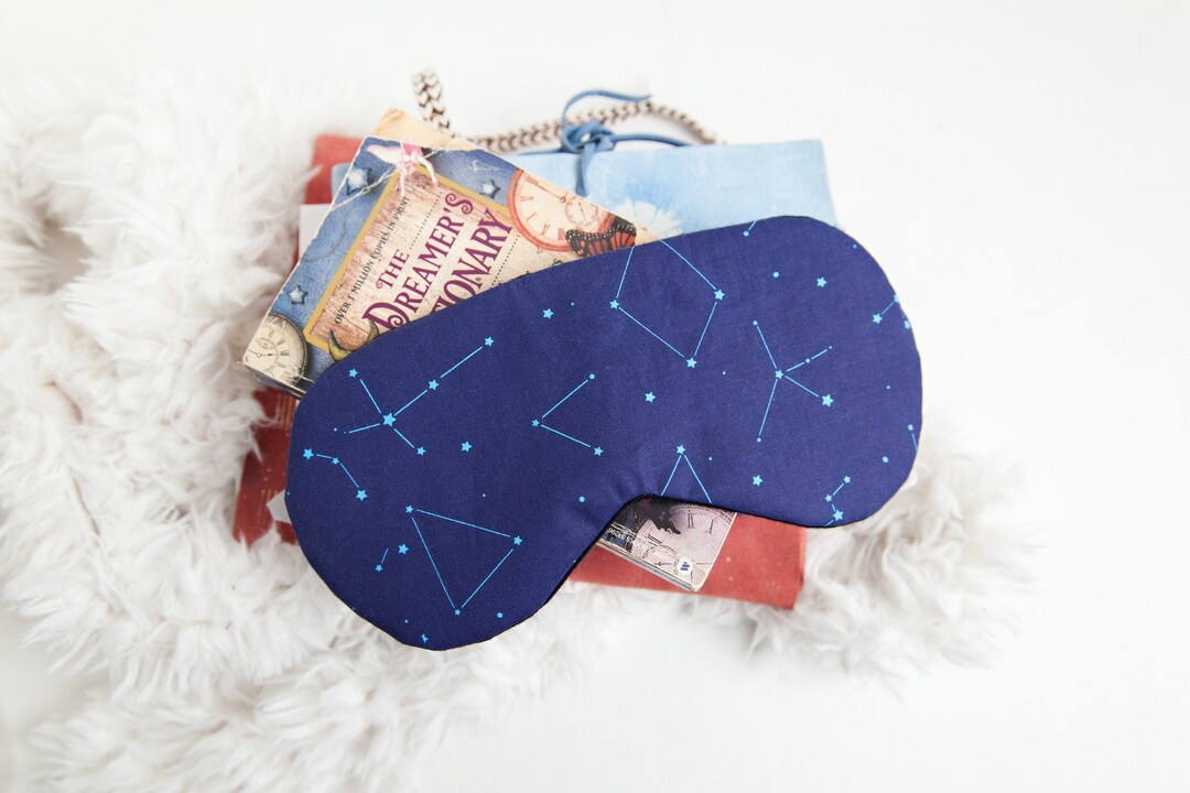 Constellation Sleeping Mask, Navy Blue Blindfold, Gift for Sister ...