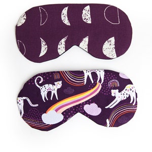 Phases of the Moon Sleeping Mask, Purple Blindfold, Cotton Sleep Mask ...