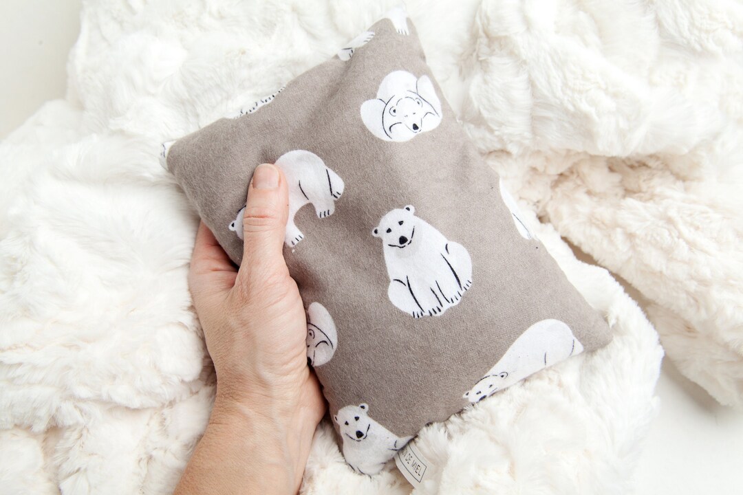 Organic Polar Bear Hot Cold Pack, Spa Cold Pad, Lavender Heat Pad, Boo ...