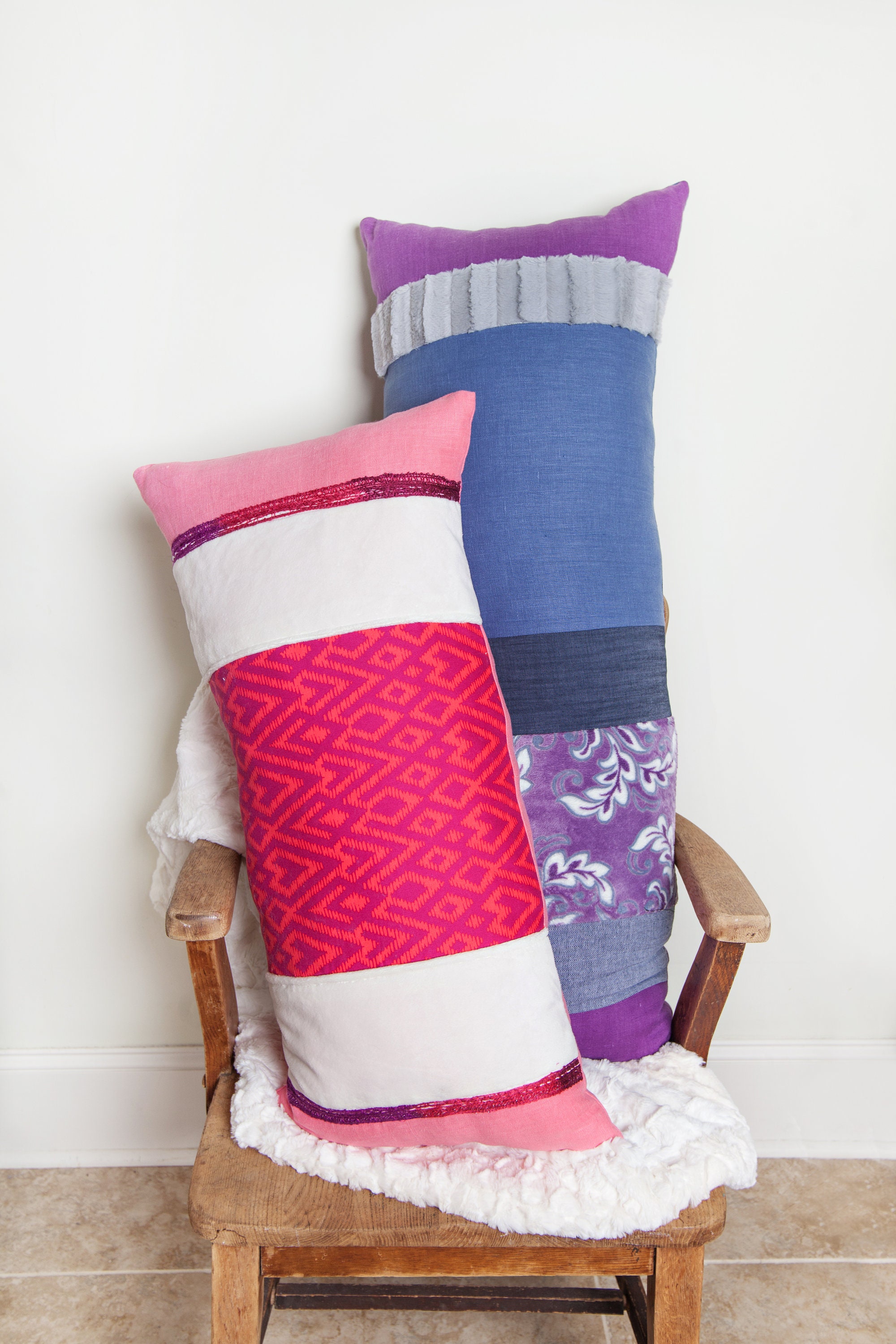 Bright Pink Bedroom Pillow Long Pillow Lumbar Boho Body - Etsy