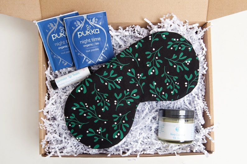 Organic Sleep Mask Set, Custom Self Care Gift Box, Lavender Sleep Gift ...