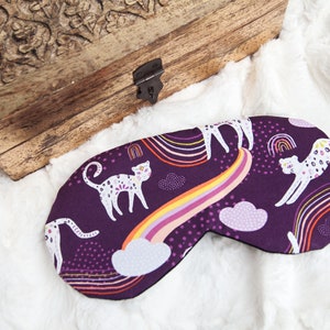 Sleeping Eye Mask, Cat Rainbow Sleep Mask, Spirit Animal, Cat Lover ...