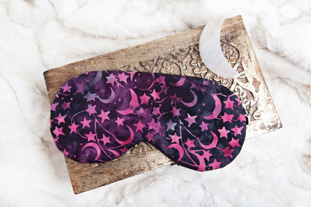 Pink Moon Stars Sleeping Mask, Sleep Eye Mask, Relaxation Gift, Witch ...