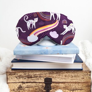 Sleeping Eye Mask, Cat Rainbow Sleep Mask, Spirit Animal, Cat Lover ...
