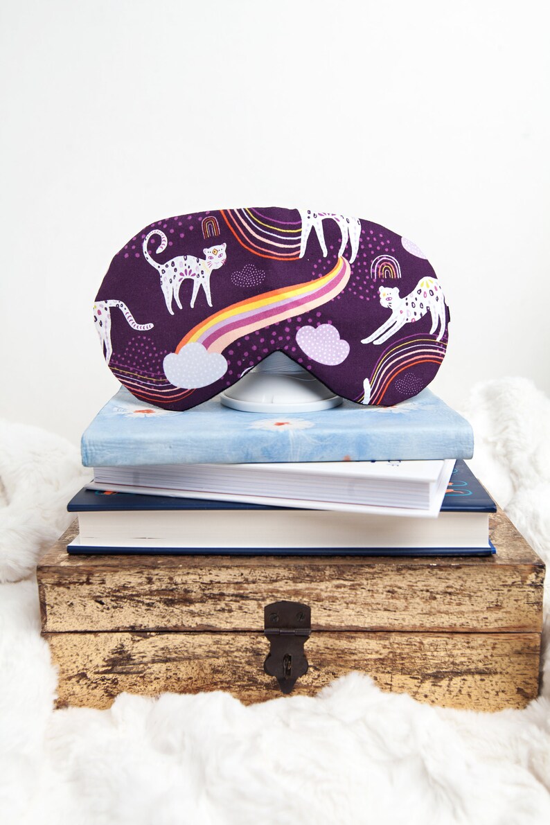 Sleeping Eye Mask Cat Rainbow Sleep Mask Spirit Animal Cat - Etsy