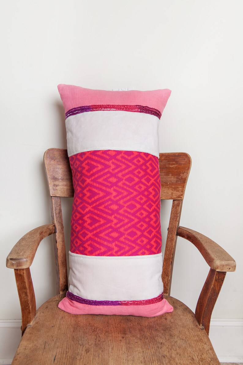 Bright Pink Bedroom Pillow Long Pillow Lumbar Boho Body - Etsy