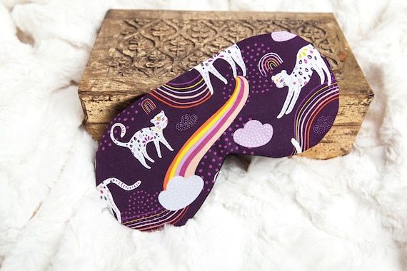 Sleeping Eye Mask Cat Rainbow Sleep Mask Spirit Animal Cat - Etsy