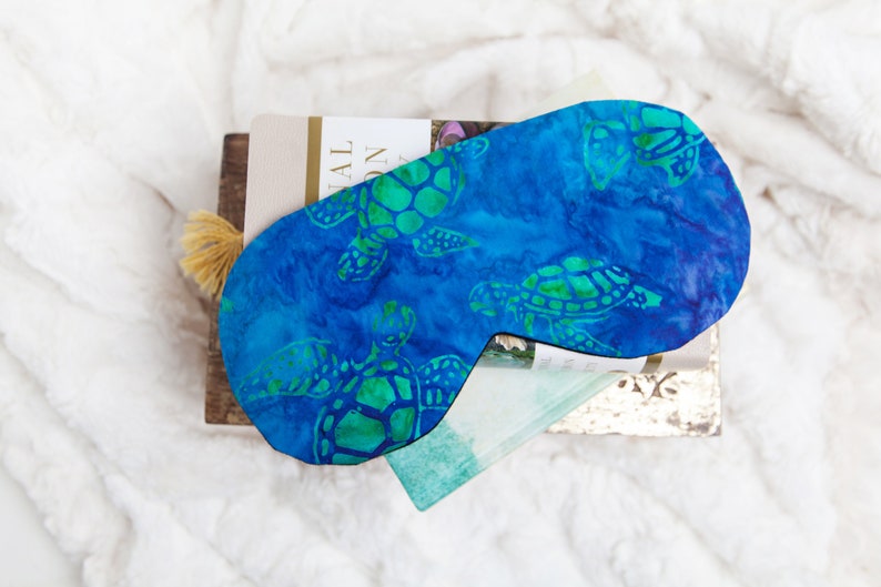 Sea Turtle Sleep Mask Blue Eye Sleeping Adjustable Cotton - Etsy