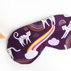 Sleeping Eye Mask, Cat Rainbow Sleep Mask, Spirit Animal, Cat Lover ...