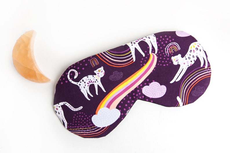 Sleeping Eye Mask Cat Rainbow Sleep Mask Spirit Animal Cat - Etsy