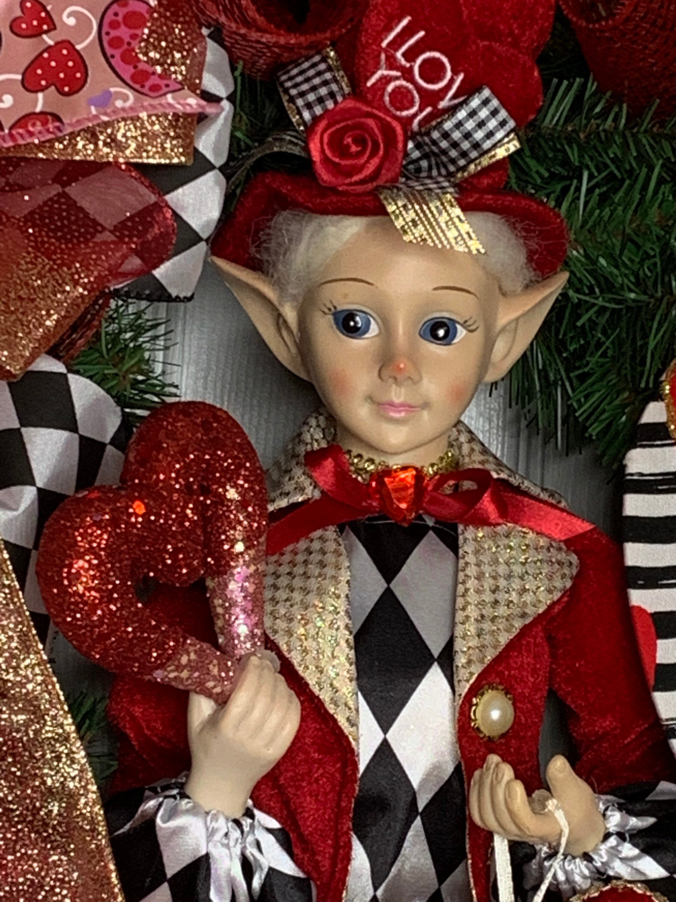 VALENTINE ELF WREATH for Your Front Door Decor - Etsy