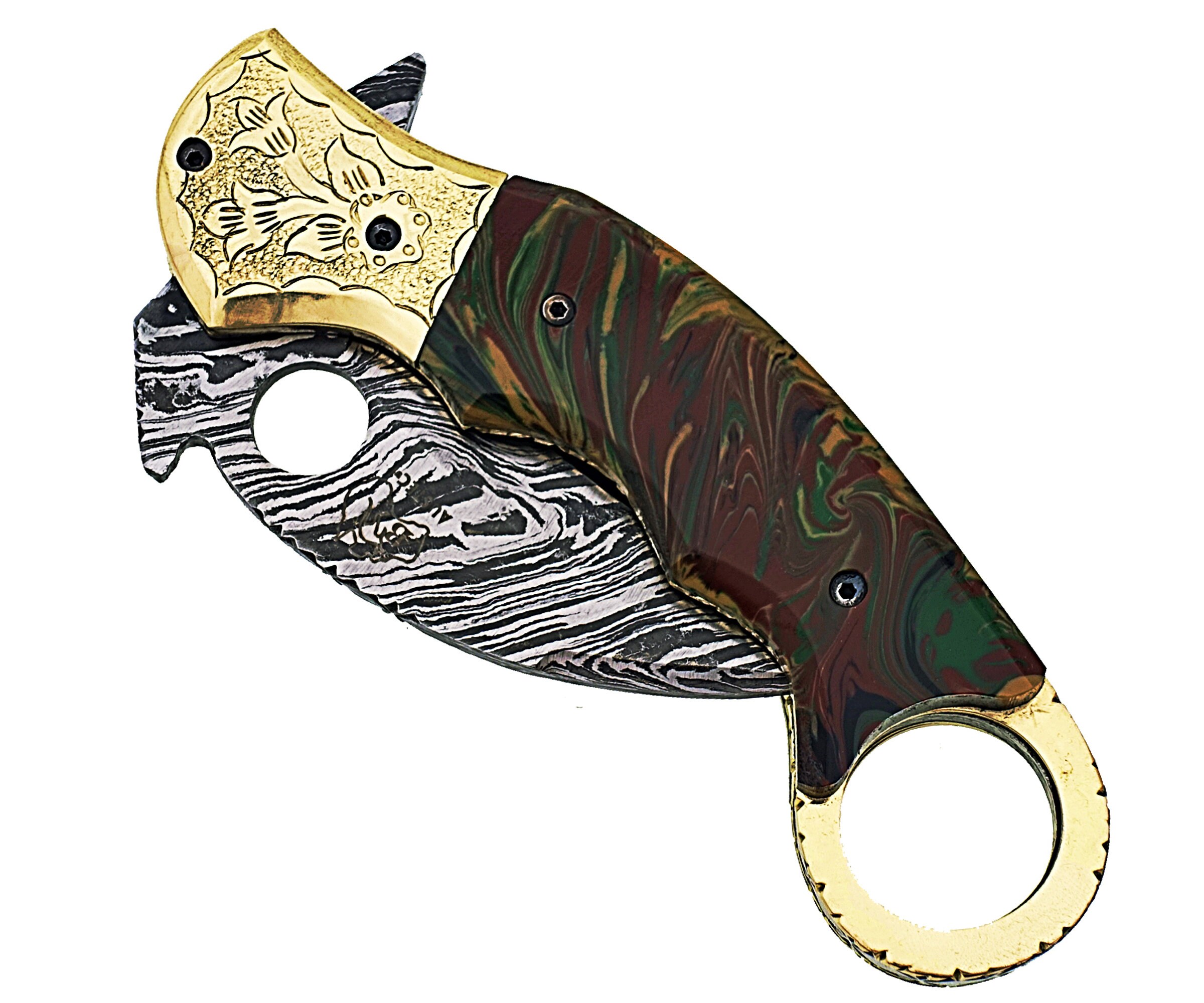 EPOXY RESIN KNIFE Karambit Knife Survival Engraved Japanese | Etsy